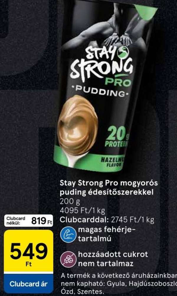 Stay Strong Pro mogyorós puding édesítőszerekkel - Tesco